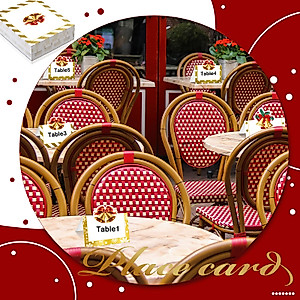 Cholemy 100 Pack Christmas Place Cards Table Name Cards Holders with 2 Pens Snowflakes Star Polka Dots Blank Setting Cards Tented Dinner Card Folded Place Card for Xmas Party Holiday Wedding,5 Styles