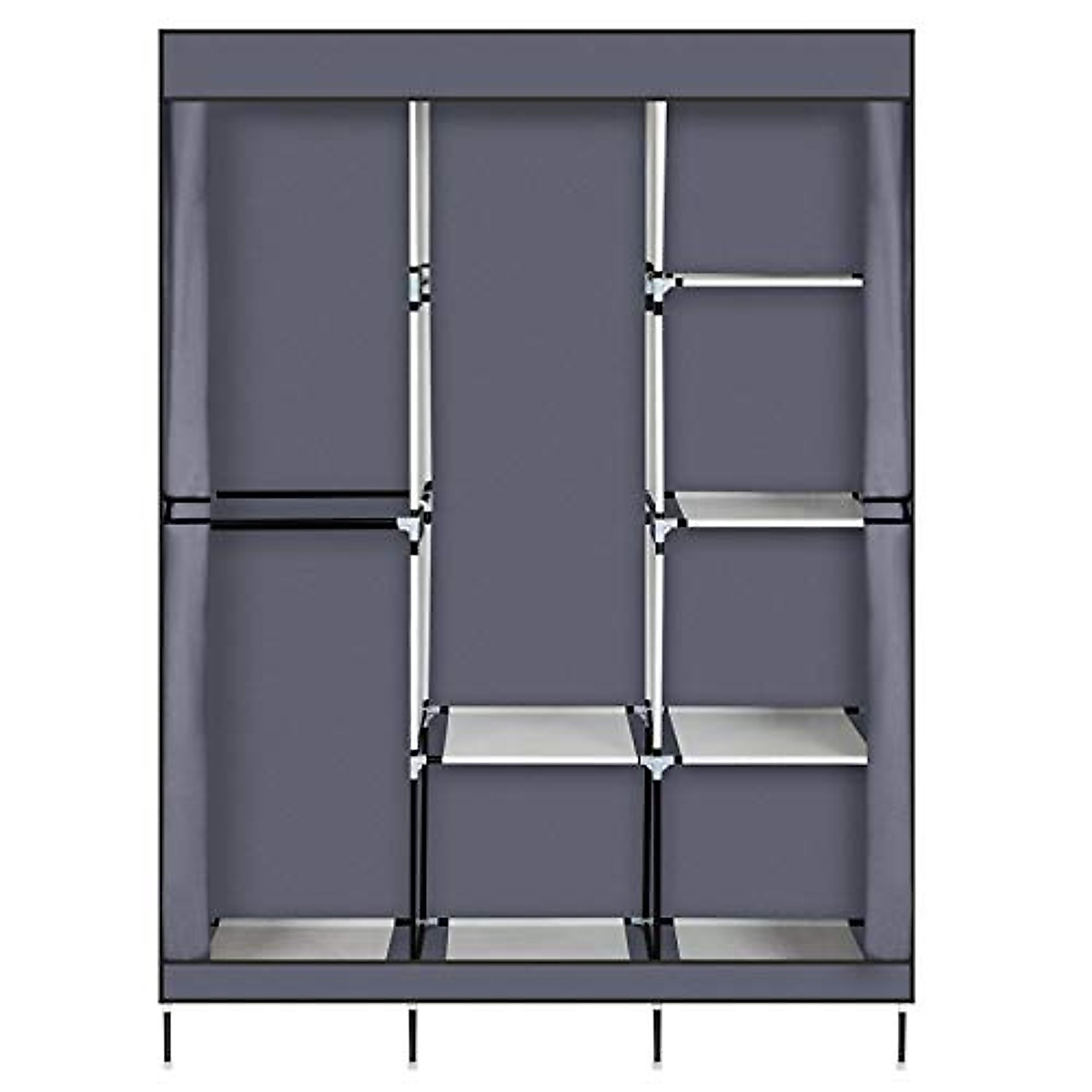 KAAYEE 71" Portable Closet Wardrobe Clothes Rack Storage Organizer with Shelf Gray, Fancy Clothes Closet, Storage Shelves, Storage Organizer