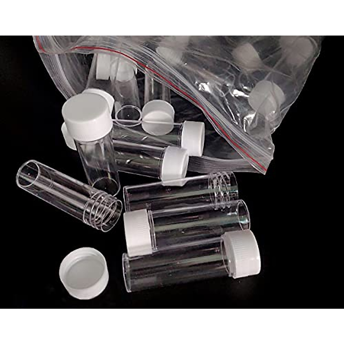 12 PCS 25ml/0.8oz Plastic Sample Bottles Test Tubes Storage Vials Sample Container with Screw Cap