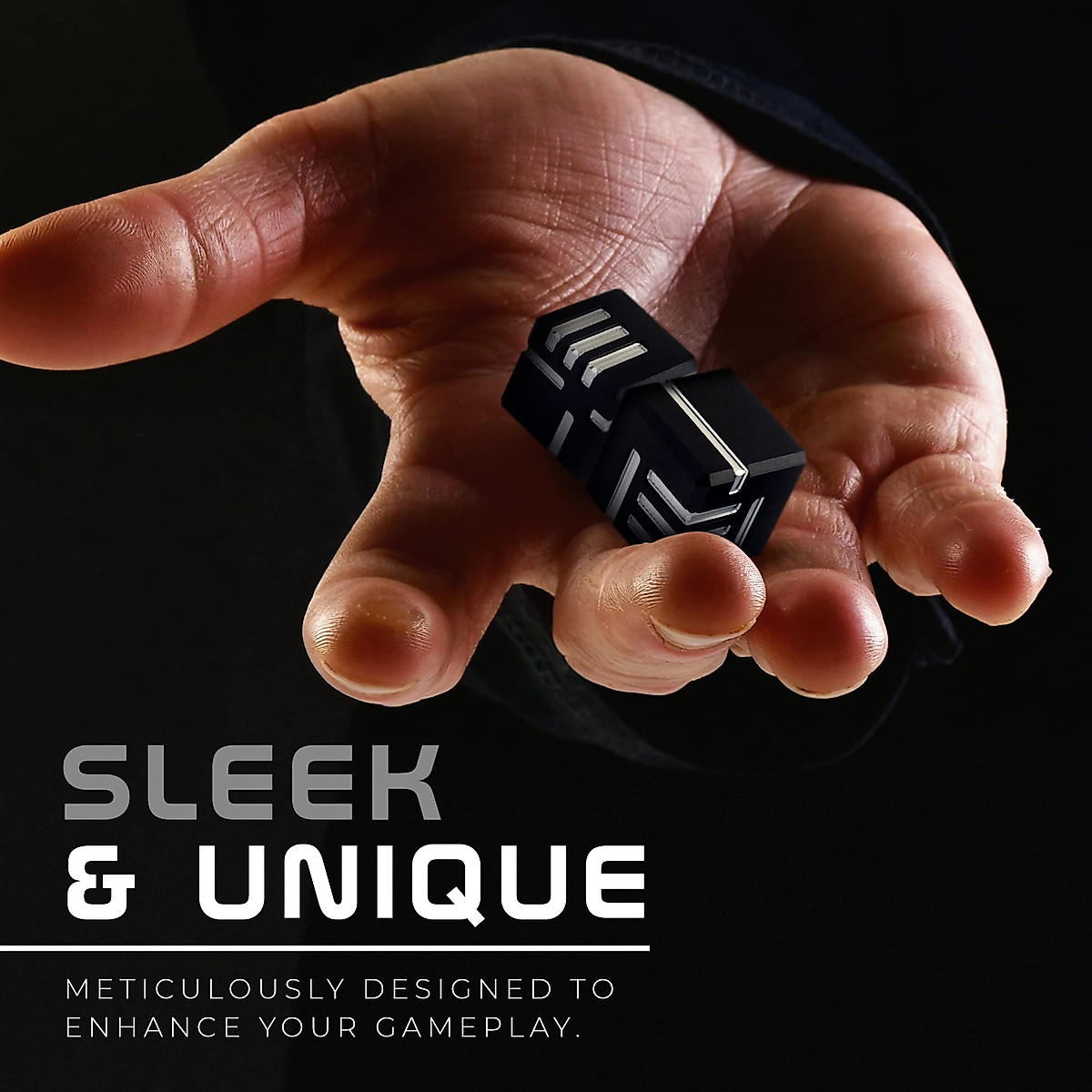 AKO DICE I - Black - Custom Metal dice Version 1 by AKO Dice. 16mm D6 Game dice with Redesign Concept. (Black)