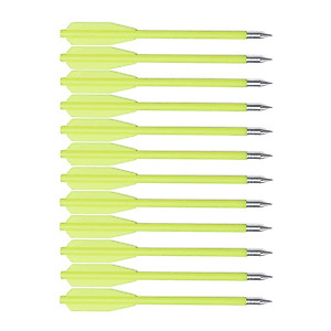 Bow and arrow college Mini Crossbow Bolts Miniature Crossbows Arrows Yellow Plastic Body with Sharp Metal Point Tip(Pack of 12)