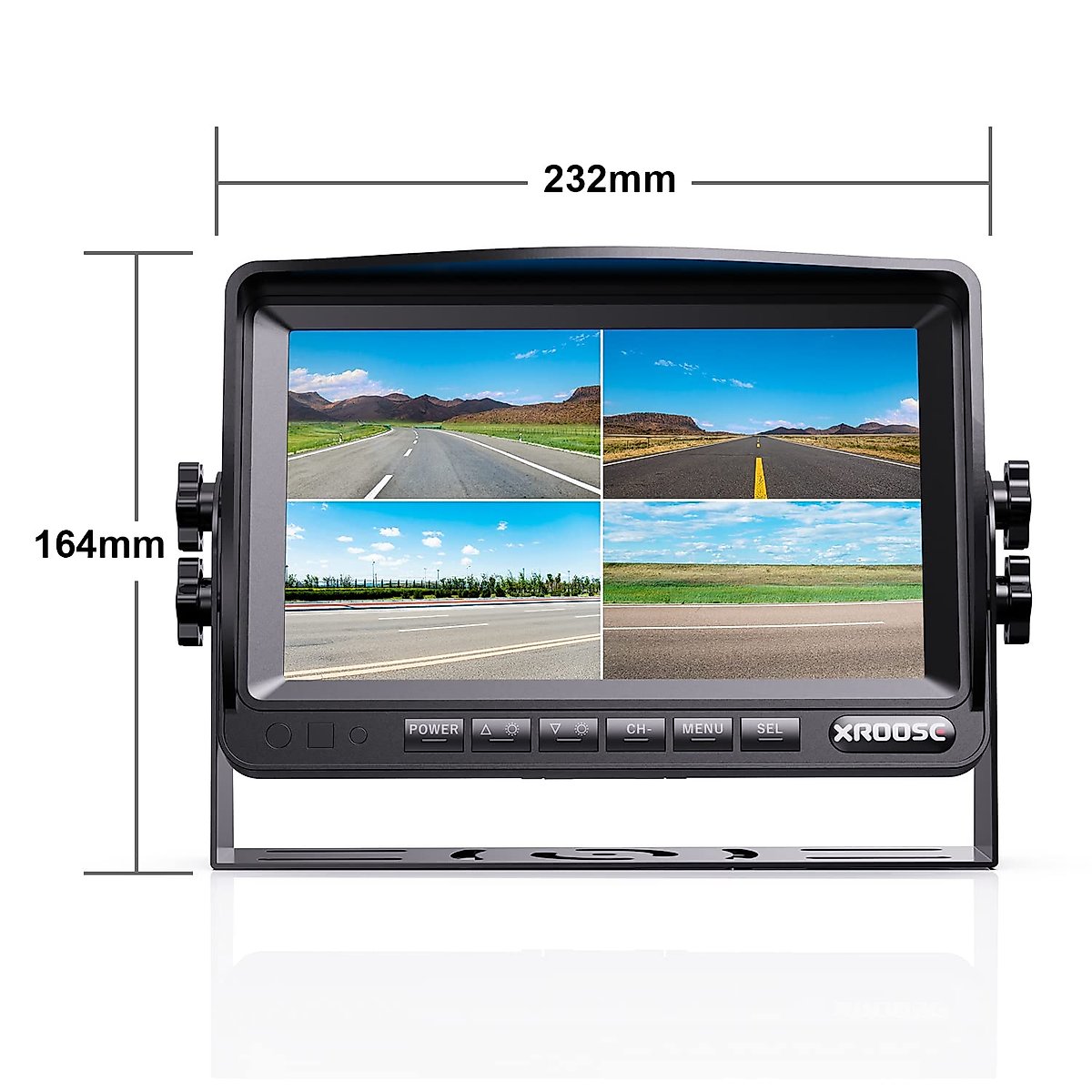 Wireless Dual Backup Camera with 7” Touch Button Rearview Monitor for RV Trailer Truck Motorhome Camper Digital 1080P AHD Rear Side View Cam with Long Range Operation Signal DVR System Xroose CM2