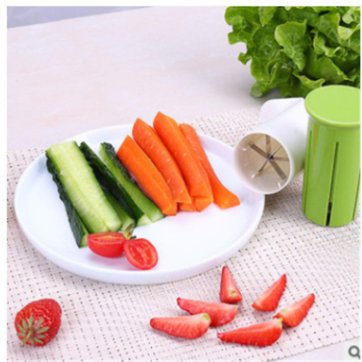 YOVQNMX Cucumber Slicer, Strawberry Slicer, Grape Slicer, Carrot Cutter, Potato Cutter, Creative Kitchen Tools, Multi-Function Fruit And Vegetable Slicer, Fruit Salad Making Pizza Fruit Dispenser