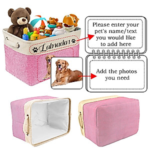 generic Custom Pet Toy Organizer Personalized Pet Folding Storage Basket Stores Dog Toys Dog Blankets & Clothes (dark brown)…