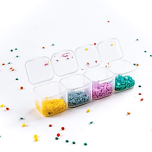 Sympabasic Souffahouse 6 Pack 28 Grids Diamond Painting Boxes 5D Diamond Embroidery Storage Boxes with 256 Pieces Craft Label Marker Stickers (6 Pack)