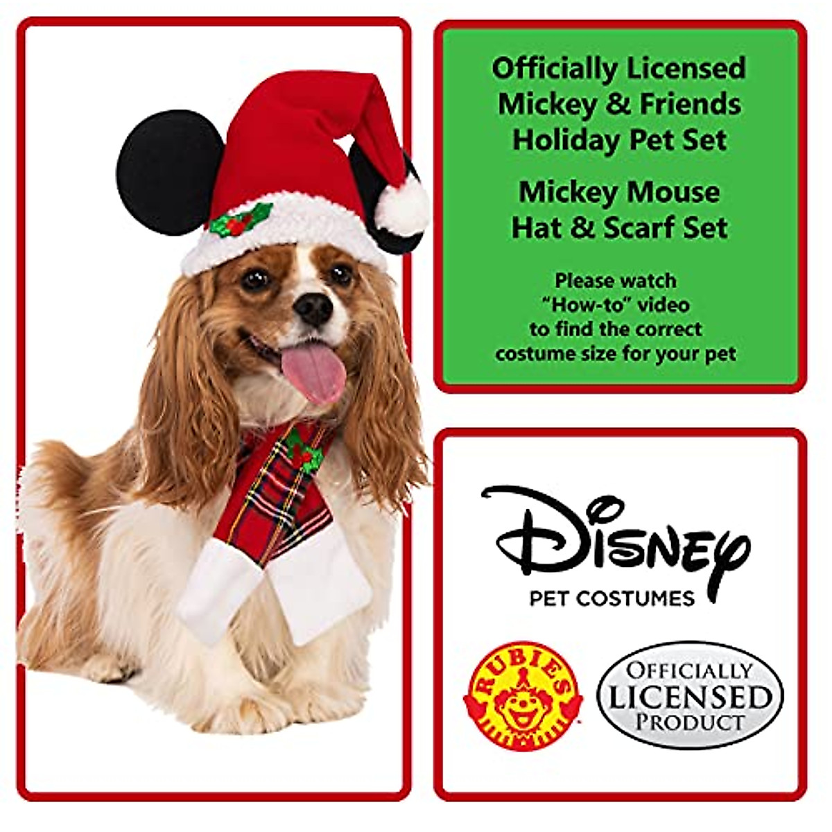 Rubie's Disney Mickey & Friends Mickey Mouse Christmas Pet Accessory Set, Small-Medium