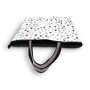 Hearts Icon Tote Bag Aesthetic, Large Capacity Zipper Women Grocery Bags Purse for Daily Life 2 Sizes