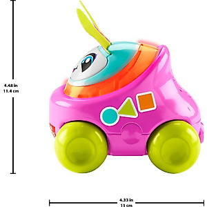 Fisher-Price Baby Learning Toy DJ Buggy Pink Push-Along Car with Music & Lights for Crawling Play for Infants Ages 9+ Months