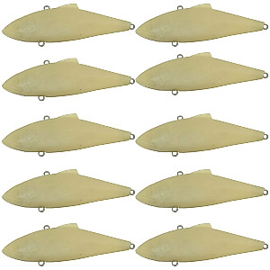 10pcs Unpainted VIB Bait lipless Blanks Fishing 85mm 12.37g Crankbait Simulation Blank Body Clear Hard Plastic Trout Salmon Swimming Sea Bait Topwater Freshwater Plastic Minnow Lure 142 Free Eye