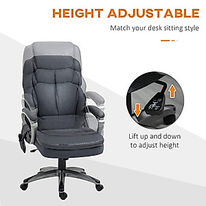 Vinsetto Big and Tall Strong Vibration Massage Office Chair, Swivel Microfiber High Back Chair, Computer Chair with Adjustable Height, 400 lbs, Black