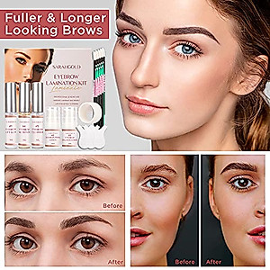 Sarah Gold Brow Lamination Kit, Eyebrow Lamination Kit, Eyebrow Perm Kit, Instant DIY Eye Brow Lift Kit for Fuller, Thicker, At Home DIY Perm For Your Brows, Lasts For 6-8 Weeks