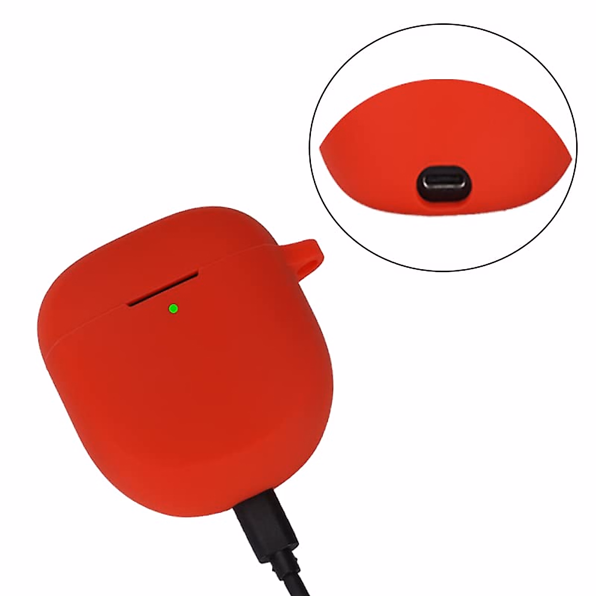 Silicone Case for Bose QuietComfort Earbuds II 2022, Silicone Protective Cover Skin for Quietcomfort Earbuds II with Carabiner（Pink）