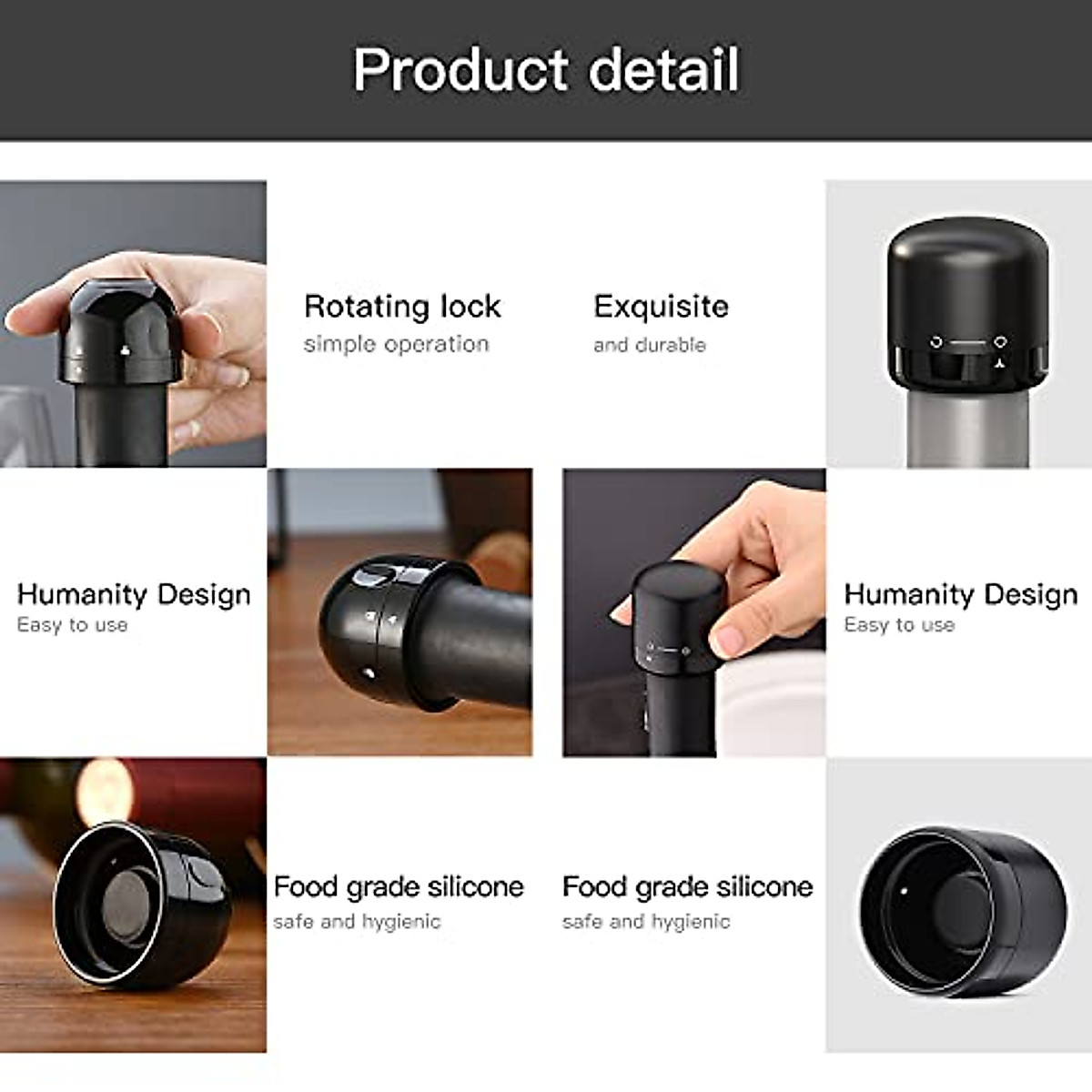 Limx Oasis 2-in-1 Bottle Stoppers Set, Contains Champagne Stopper and Wine Bottle Closure,Food Grade Silicone Caps for Champagne Cava Prosecco and Sparkling, Resuable Sealer Keeps Native Flavor,B01