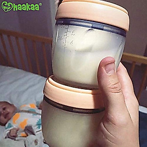 Haakaa Breastmilk Storage Bottle Reusable Wide Neck Silicone Milk Storage Container BPA Free, Nude (5oz, 1 Count)