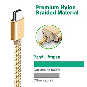 10ft Mini USB Cable Braided,SIOCEN Long Type A Male to Mini-B Charger Cord for GoPro Hero 3+,Canon PowerShot/Rebel/EOS/DSLR Camera,PS3 Controller Cord Charging Wire for Garmin Nuvi,Dash Cam,PDAs