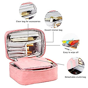 HIJJMAXX Makeup bag travel cosmetic bag makeup organizer bag travel make up bag Waterproof make up organizer bag makeup bags for women Girls.(Pink)