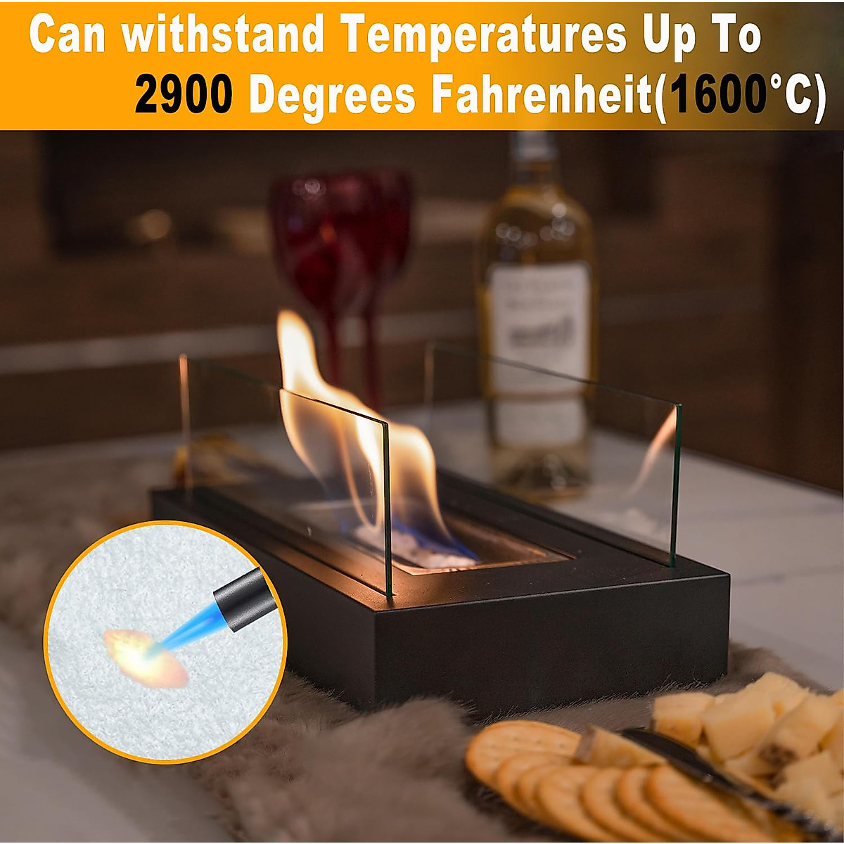 Tabletop Fire Pit Ceramic Wool Wick for ROZATO, EDELFELD, Roundfire, Colsen, Flammtal Tabletop Firepit to Extend Burning Time, Sponge Cotton Core for Ethanol Tabletop Fires 10 PCS