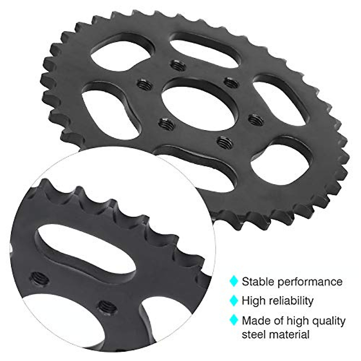 Scooter Sprocket 428 Reliability Stable Rear Sprocket Steel Material 37 Teeth Sprocket for Scooter