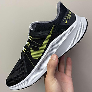 Nike Men's Quest 4 Platform Running Shoes, Black/Volt-Dk Smoke Grey, 11 M US