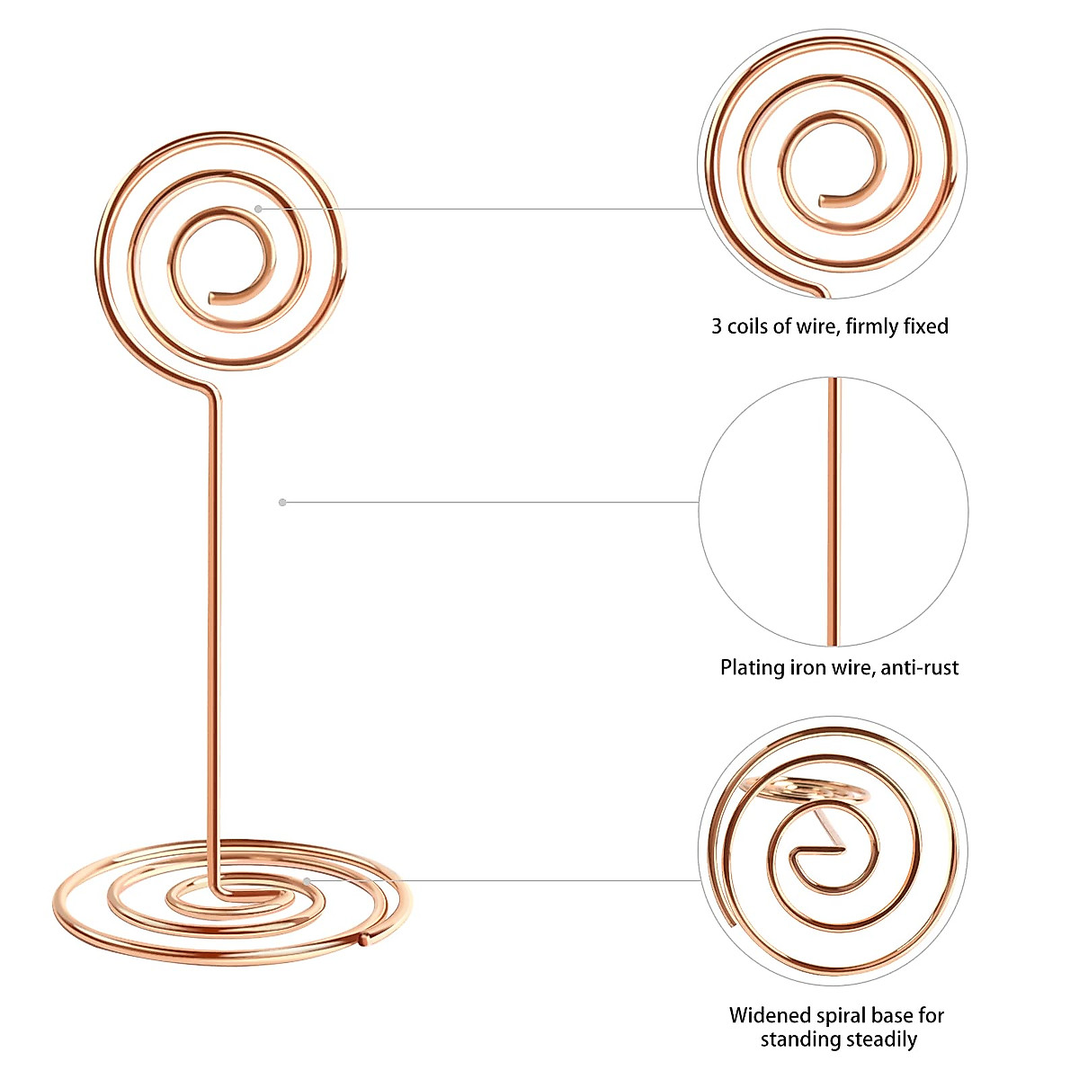 26 PCS Table Number Holder - Table Card Holder Stand Wire Photo Holder with 26 Pcs Floral Table Number Cards, Place Card Holder Stand for Weddings Party Office Paper Memo Menu Note Clips