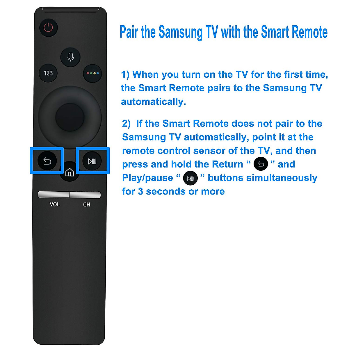 Replacement Voice Remote Control BN59-01266A fit for Samsung LED LCD HDTV UN49MU8000 UN49MU800D UN55MU8000 UN55MU800D UN65MU8000 UN65MU800D UN75MU8000 UN75MU800D UN82MU8000 UN82MU800D