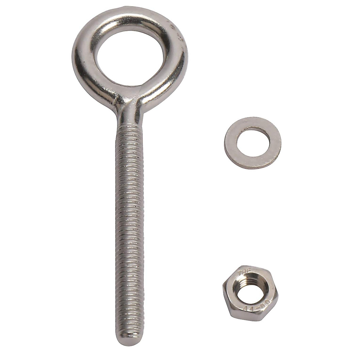 YaeCCC 5 Pack Stainless Steel T316 Shoulder Eye Bolts 1/4" x 3", Heavy Duty Eyebolts with 1 pc Drill bit