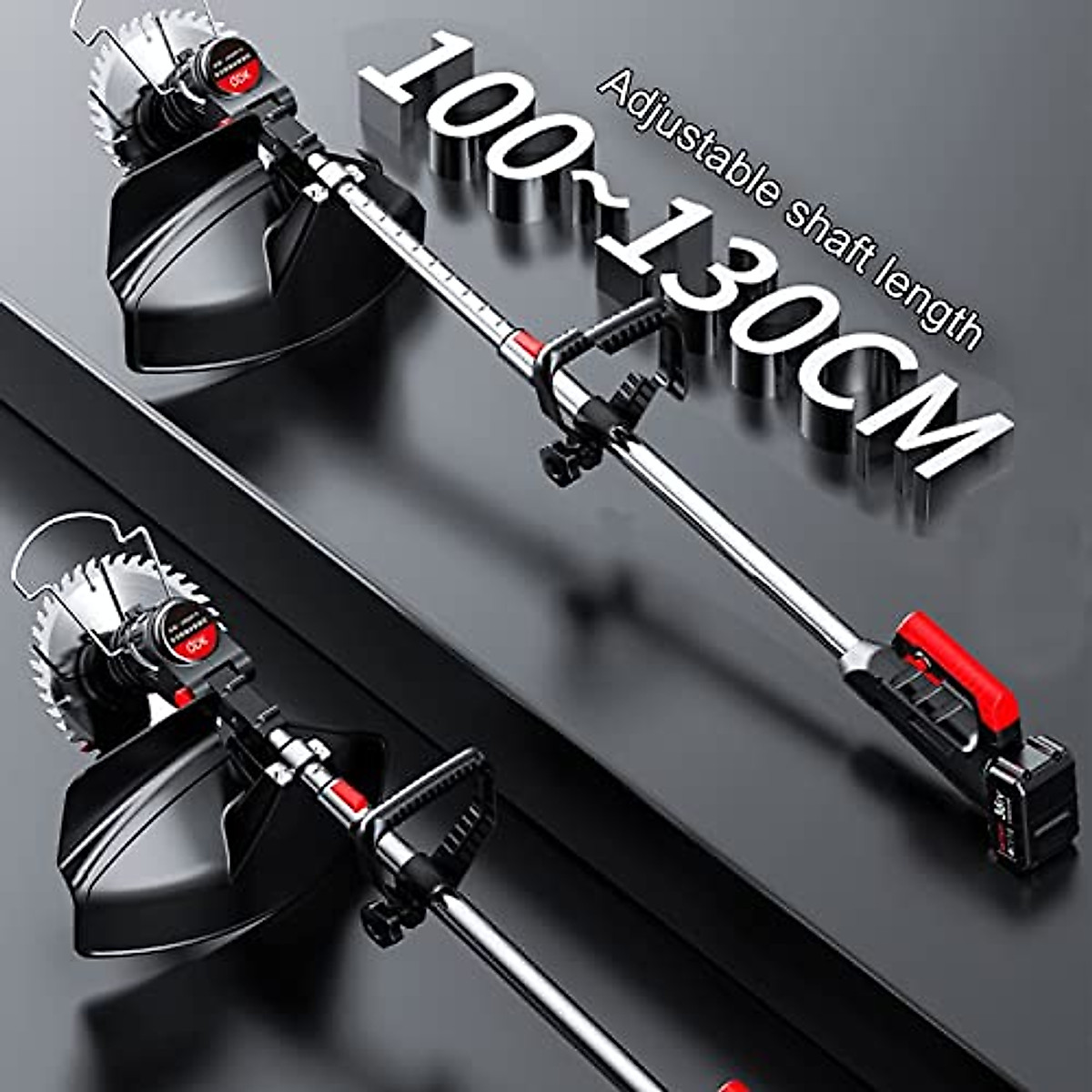 Electric Lawn Mower | 8000mah-13000mah Blade Length: 14.5cm | 100-130cm Length Adjustable Corded Walk-Behind Lawnmower for Small to Medium Gardens Includes Battery Three Blade Chargers