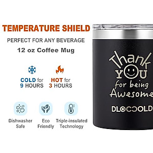 Thank You Gifts for Women, Coworkers Employee Appreciation Gifts, Xmas Holiday Gifts for Staff, You Are Awesome Thanksgiving Gift for Men Friends Funny Retirement Nurses Day Gifts Coffee Mug, Black