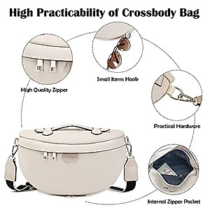 Eslcorri Crossbody Bags for Women - Fashion Sling Purse Shoulder Bag Fanny Pack Leather Causal Chest Bum Bag with Adjustable Wide Strap for Workout Traveling Running Shopping - Black