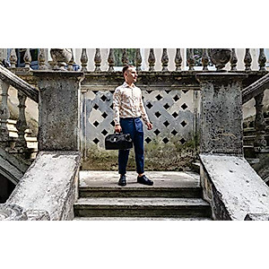 Time Resistance Leather Doctor Bag Medical Satchel Unisex Black