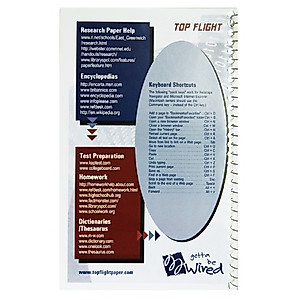 Top Flight Wired 3-Subject Notebook, 120 Sheet