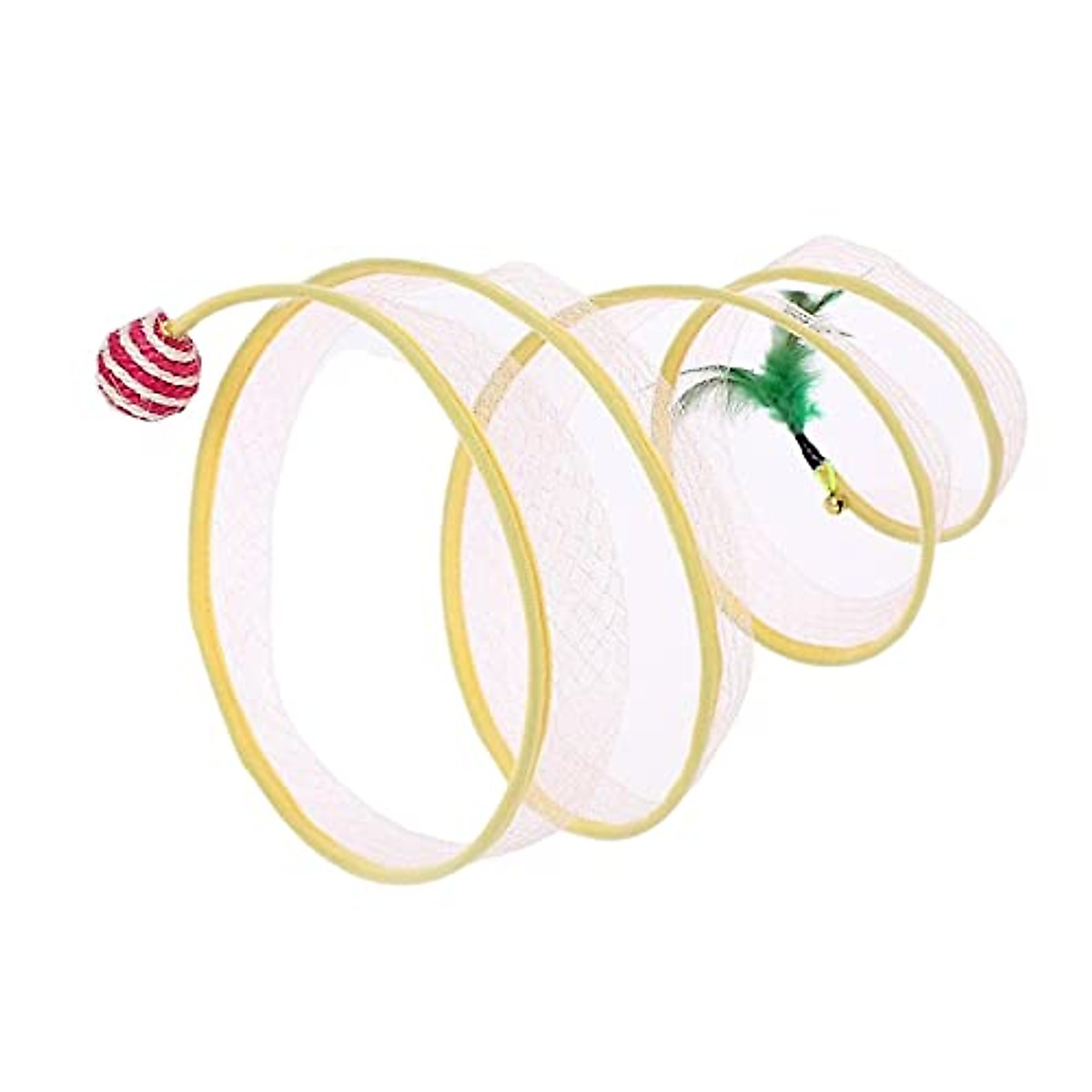 Gralara Cat Tunnel Tube Collapsible Pet Interactive Toy Playing Tent for Puppy Kitten Accessories Home, Sisal Round