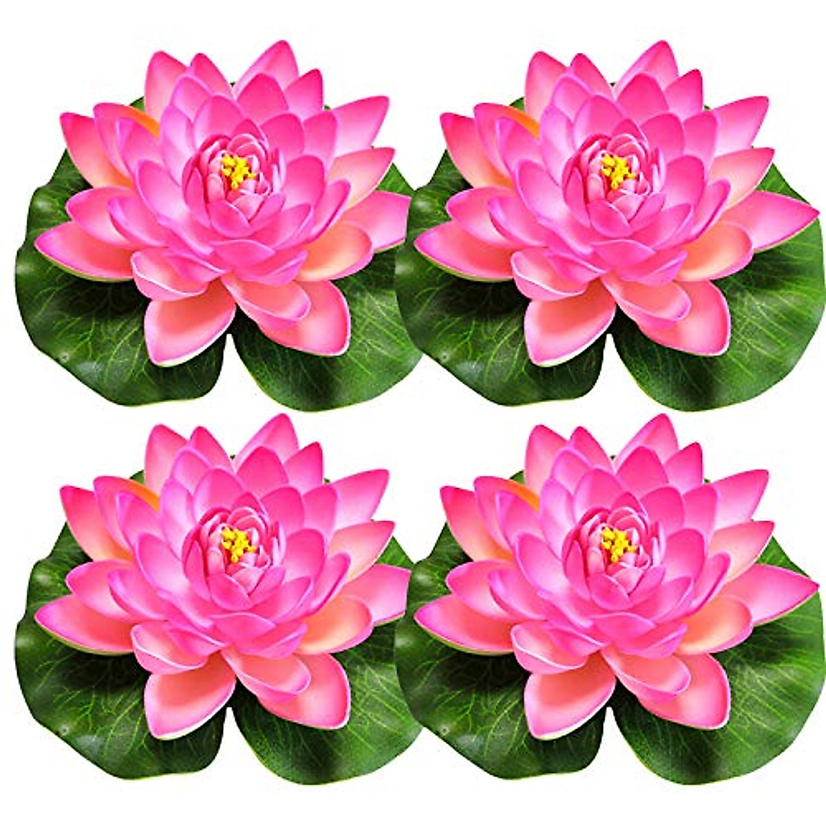 2pcs Artificial Floating Plant Water Lily Flower and Leave Pad Fish Landscape Decoration for Home Garden Pond Pool Aquarium