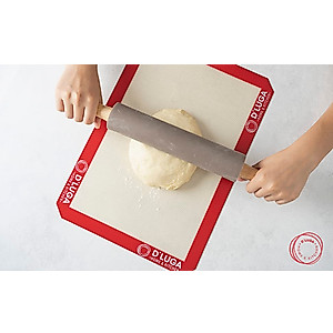 D'Luga 2-pack Non-Stick Silicone Baking Mat, Reusable Heat-Resistant Liner for Baking Pans and Cookies, Easy & Convenient, 16.5"x11.6" size, No oil Greasing Needed, Food-Grade Quality.