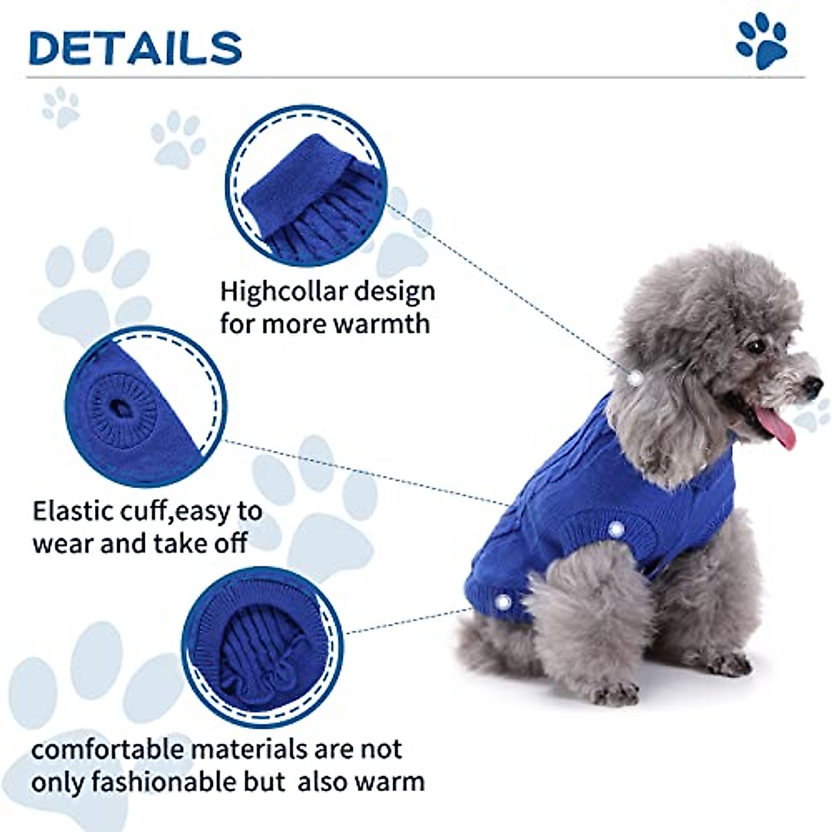 JXINLODGEG Dog Sweaters Pet Clothes Soft Stripe Thickening Knitwear Sleeveless Warm Puppy Outfits Small Dogs Knitted Shirt Cold Weather Winter Sweater