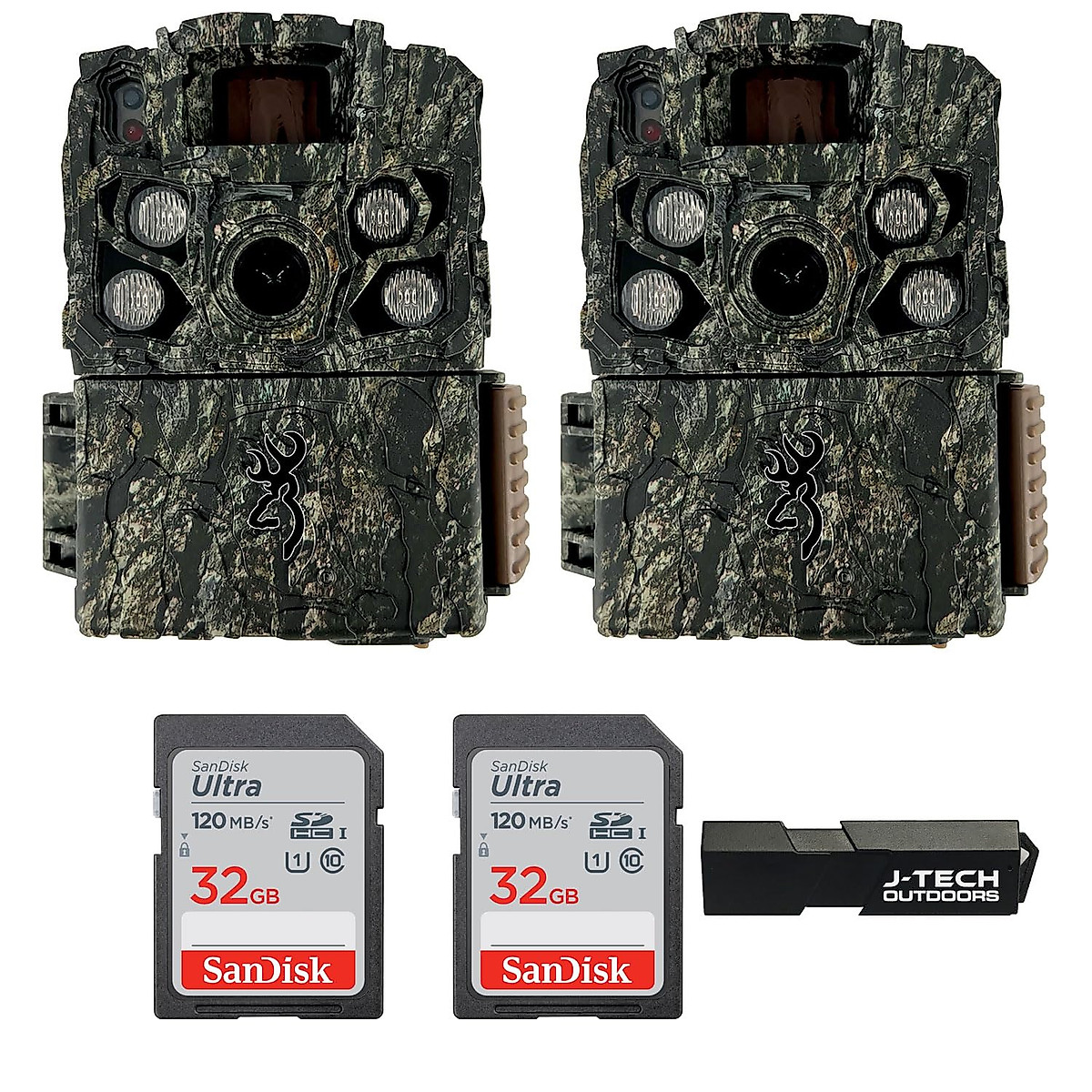 Generic (2) Browning Strike Force FHDR Trail Game Camera Bundle Includes 32GB Memory Card and J-TECH Card Reader (26MP) | BTC5FHDR, Camo