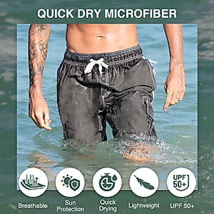 Kanu Surf Men's Standard Barracuda Swim Trunks (Regular & Extended Sizes), Charcoal, Large