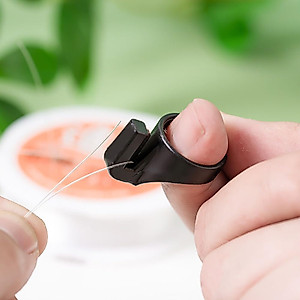 Joyzan Thread Cutter Finger Rings, Plastic Thimble Yarn Portable Needlework Cutting Tool Set Hand Sewing Notions Supplies Knitting Sharp Blades Quilting Embroidery Fishing Line Handcraft Knife 6Pcs