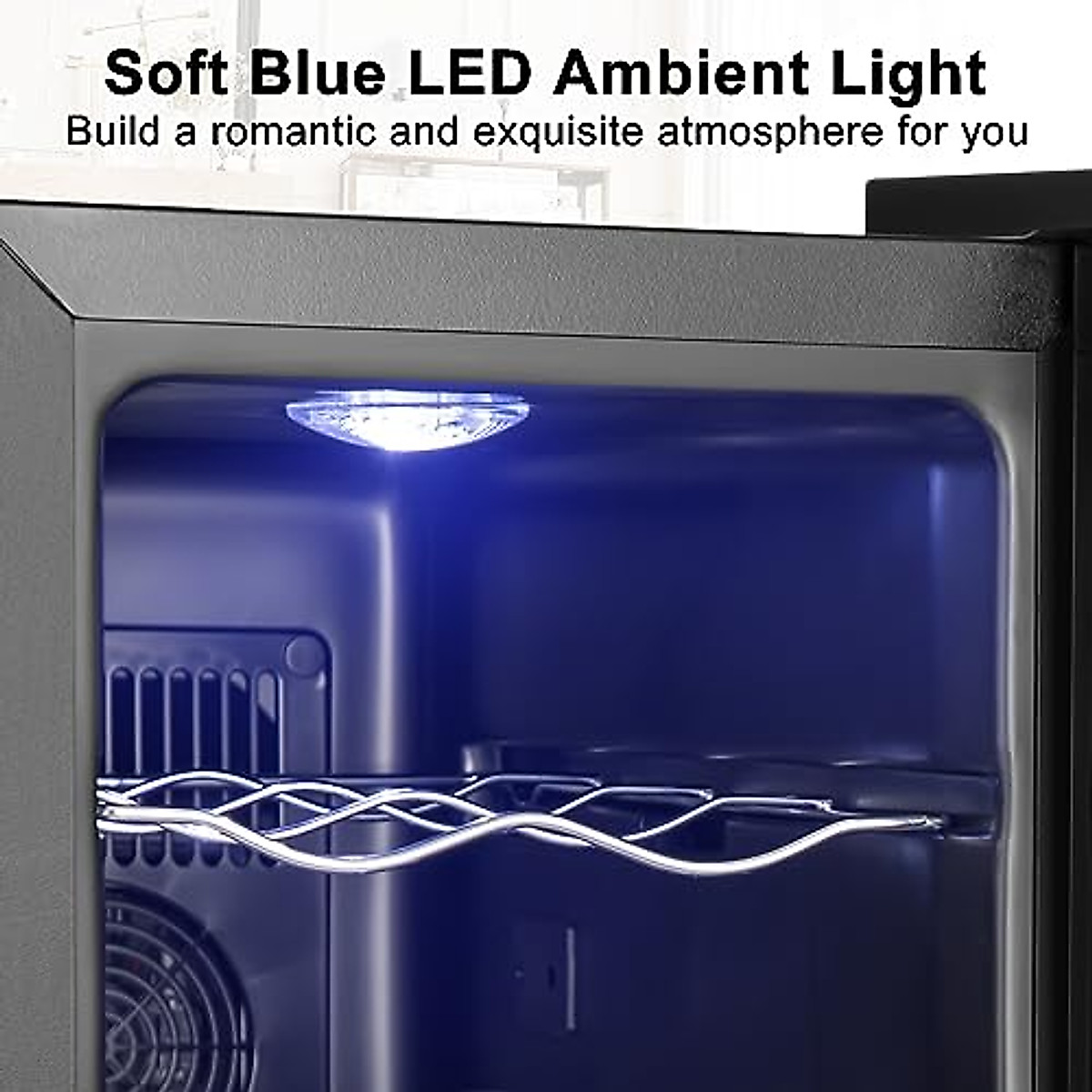 Mini Wine Fridge, 8-Bottle Small Wine Cooler, Wine Cooler Refrigerator With Removable Shelves Interior Lighting Digital Touch Control, And Private Reserve Wine Cellar For Home, Office, Bar