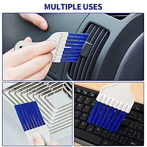 4 Packs Air Conditioner Condenser Cleaning Brush Refrigerator Coil Brush HVAC Coil Cleaner Brush Small Plastic Whisk Brush (Blue)