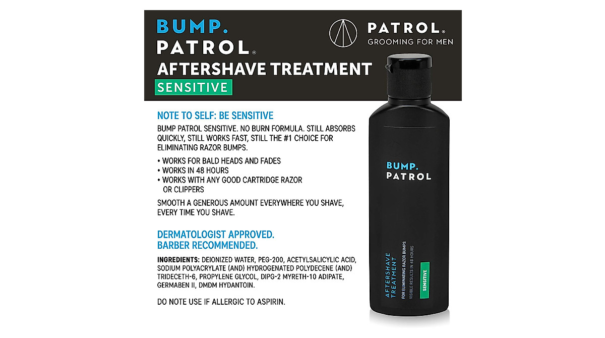 Bump Patrol Sensitive Aftershave for Razor Bumps & Irritation - 2oz Pack