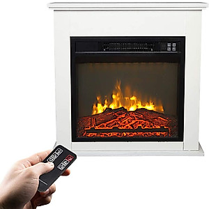 SussLi Electric Fireplace, 25 Inch Electric Fireplace Mantel Heate, Realistic Flame, Overheating Protection, for Small Spaces, Living Room Bedroom - 1400W (25in)