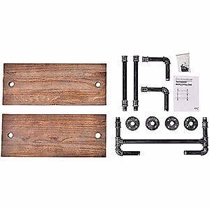 Rustic Bathroom Wall Shelves Industrial Pipe Wall Shelf for Bathroom,2-Tiers Wall Mounted Bathroom Shelves Over Toilet Storage Shelf