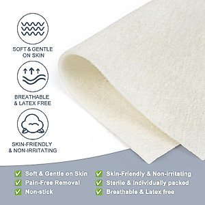 LotFancy Calcium Alginate Wound Dressing Pads, 4” x 8” Patches, 5-Count, Non-Stick Padding, Highly Absorbent, Comfortable, Flexible, Gentle on The Skin, Sterile, Faster Healing