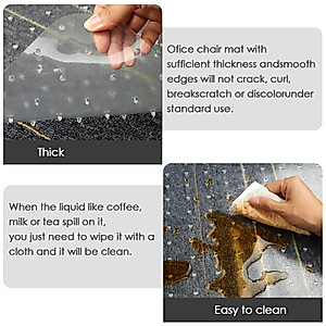 MONICAT Office Chair Mat for Carpet, Desk Chair Mat for Carpet, Computer Plastic Floor Mat for Carpet Chair Mat,Thick Sturdy Low and No Pile Office Floor Mat Studs Easy Glide(36" X 48" with Lip)