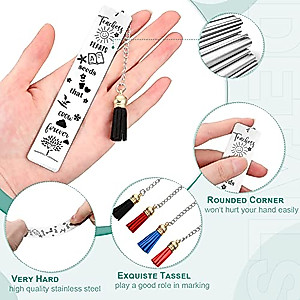 50 Pcs Teacher Metal Bookmarks Teacher Appreciation Bookmark Thank You Teacher Bookmark Page Clips Birthday Graduation Christmas Gifts Bookmark for Teachers Birthday School Office Supplies