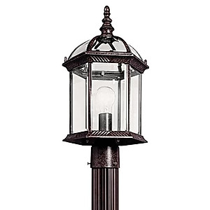 Kichler 49187TZ Barrie Outdoor Post Mount 1-Light, Tannery Bronze