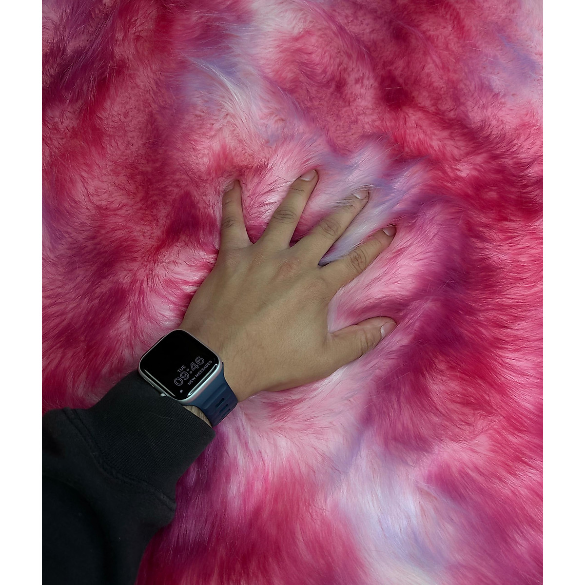Faux Fur Fabric Shaggy 1.5inch Long Soft Plush (Rainbow Pink Wave) 58" Wide Sold by The Continuous Yard - DIY Projects, Craft Supply, Costume, Decoration, Upholstery, Fur Suits, Furry Paws and Tails