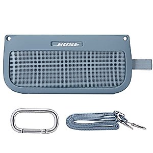 co2CREA Soft Silicone Case Replacement for Bose SoundLink Flex Bluetooth Portable Speaker (Silicone Case, Stone Blue Case)