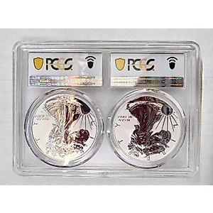 2021 S Reverse Proof Silver Eagles Designer Series Type 1 and Type 2 $1 PCGS PR-70